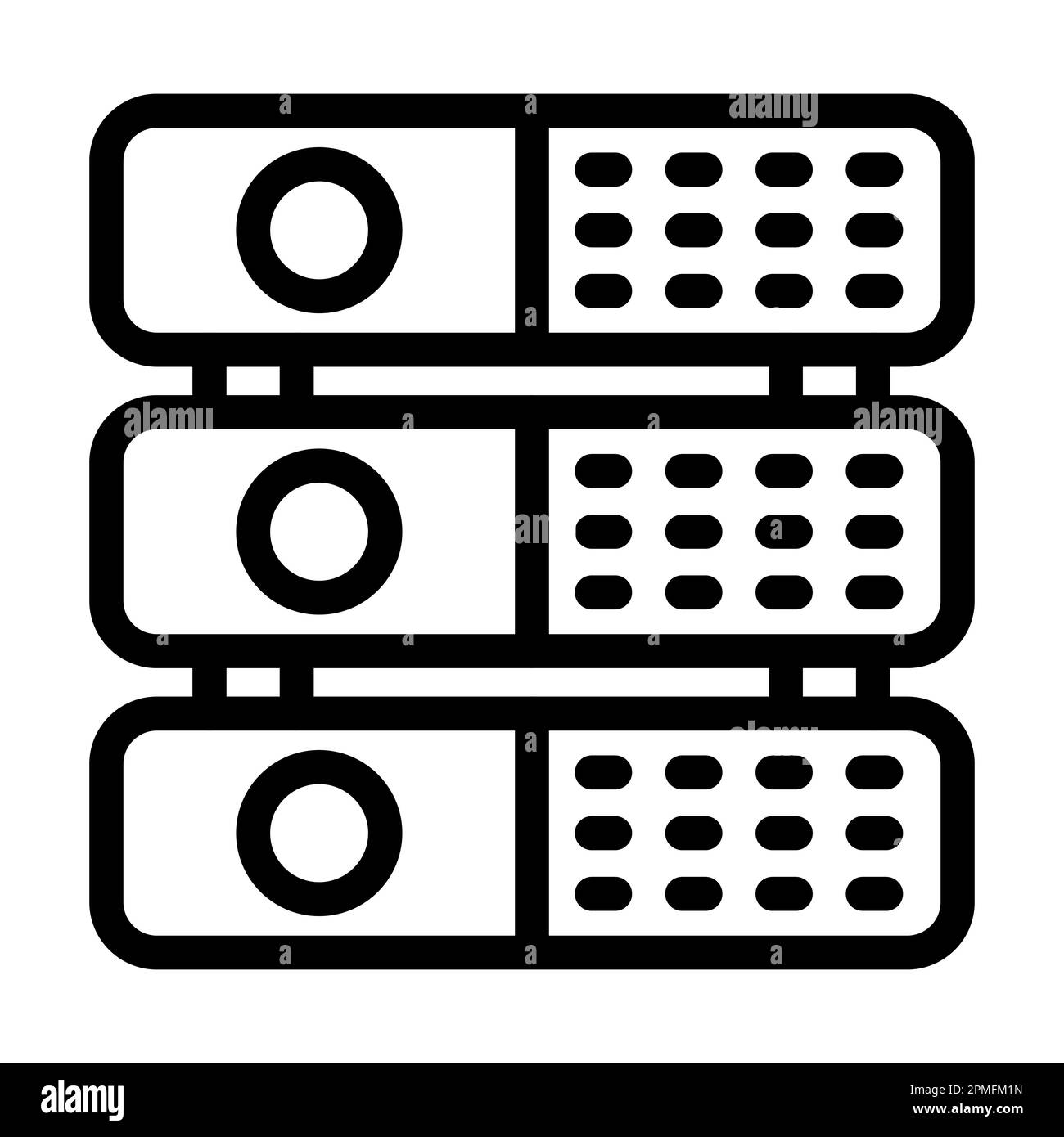 Server Vector Thick Line Icon For Personal And Commercial Use Stock ...