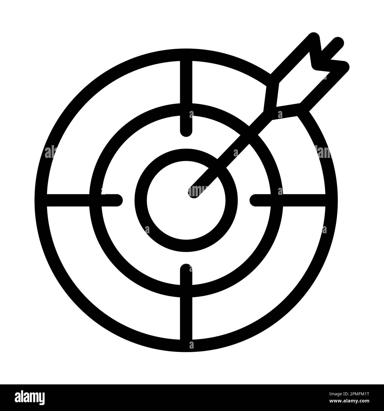 Target Vector Thick Line Icon For Personal And Commercial Use Stock ...