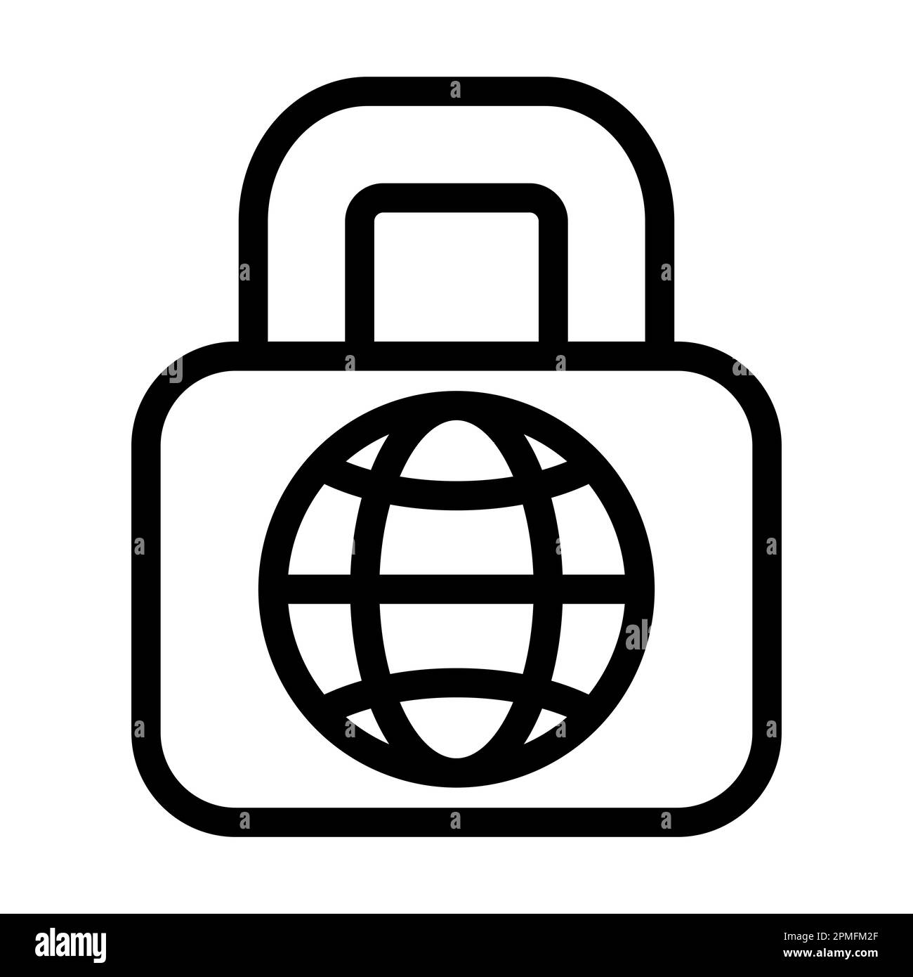 Protected Network Vector Thick Line Icon For Personal And Commercial ...
