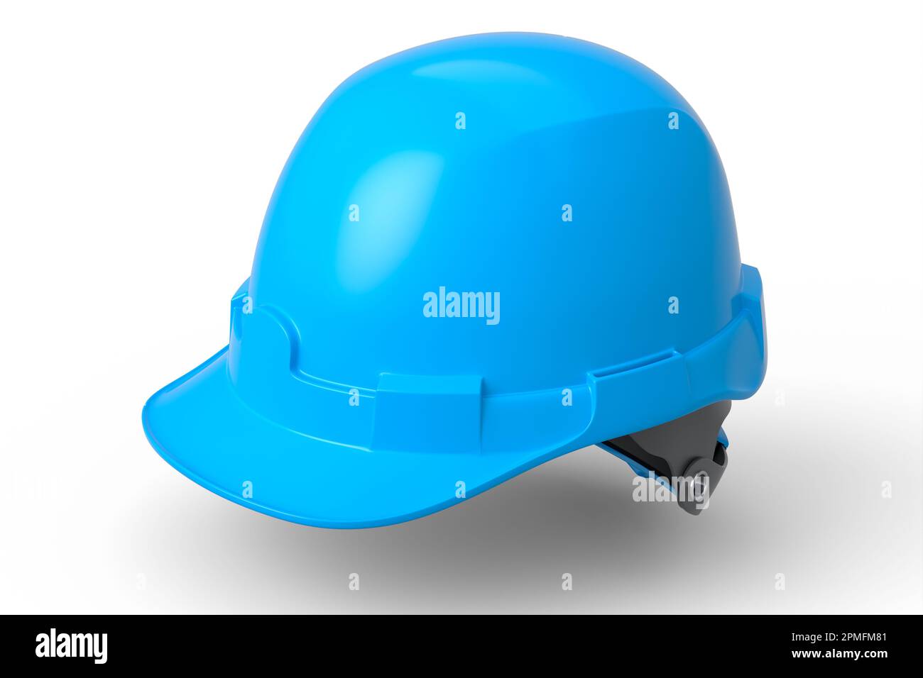 Blue safety helmet or hard cap isolated on white background. 3d render ...