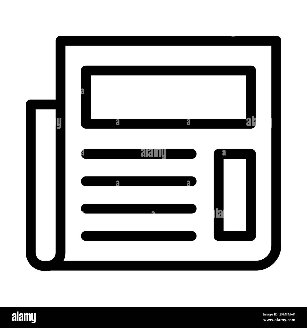 Newspaper Vector Thick Line Icon For Personal And Commercial Use Stock ...