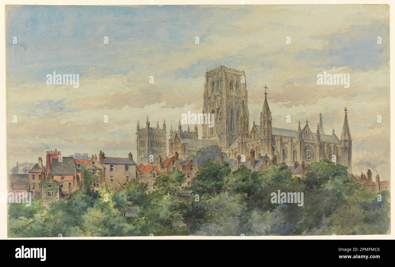 Drawing, View of Durham Cathedral; Arnold William Brunner (American ...