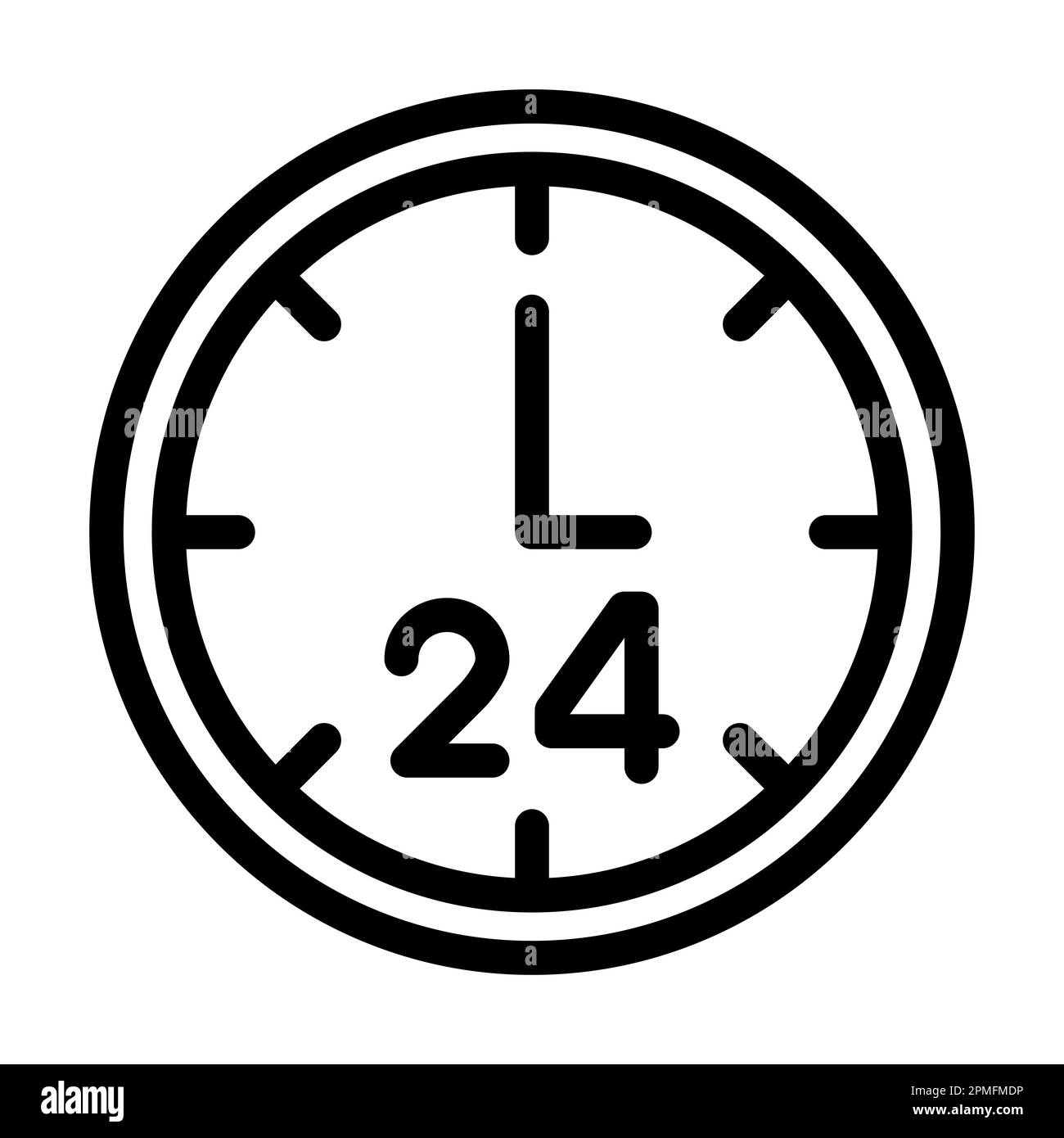 24 Hours Vector Thick Line Icon For Personal And Commercial Use Stock ...