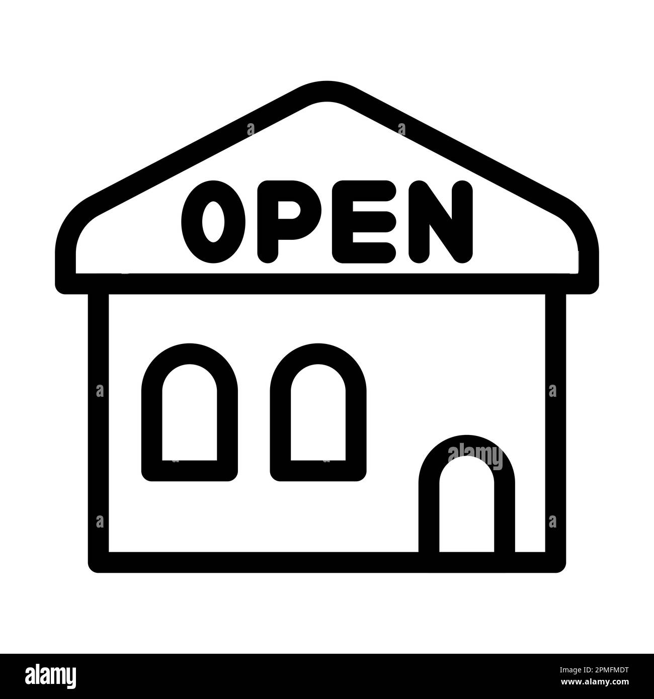 Open Post Office Vector Thick Line Icon For Personal And Commercial Use ...