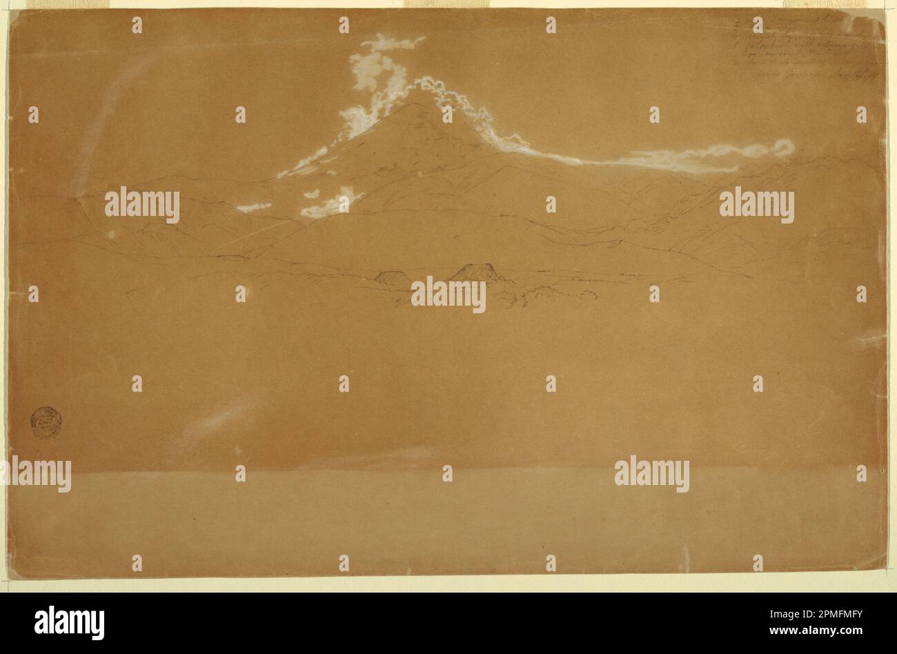Drawing, Mount Chimborazo, near Guanojo and Guaranda, Ecuador; Frederic ...