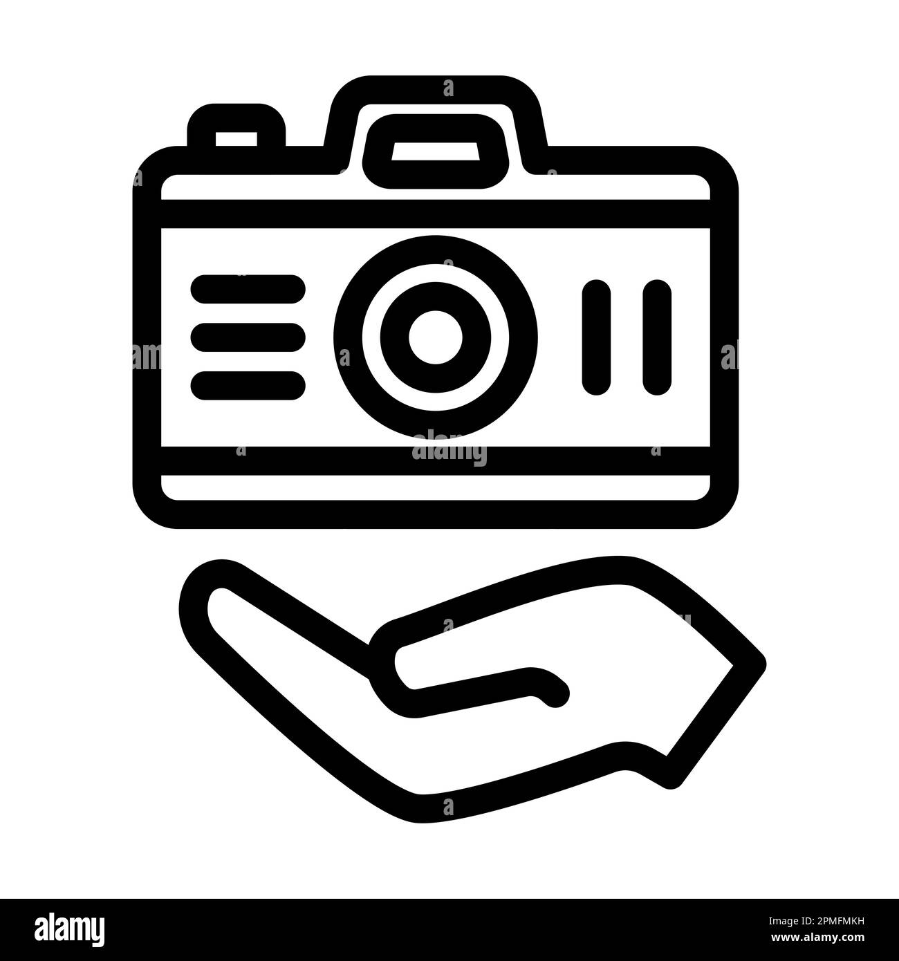 Hand Camera Vector Thick Line Icon For Personal And Commercial Use ...