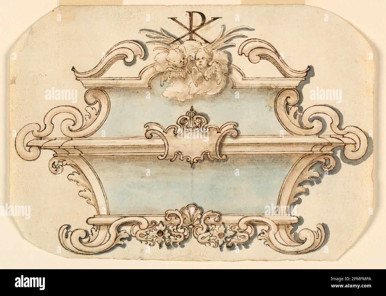 Drawing, Design for a Reliquary; Italy; pen and ink, brush and sepia ...