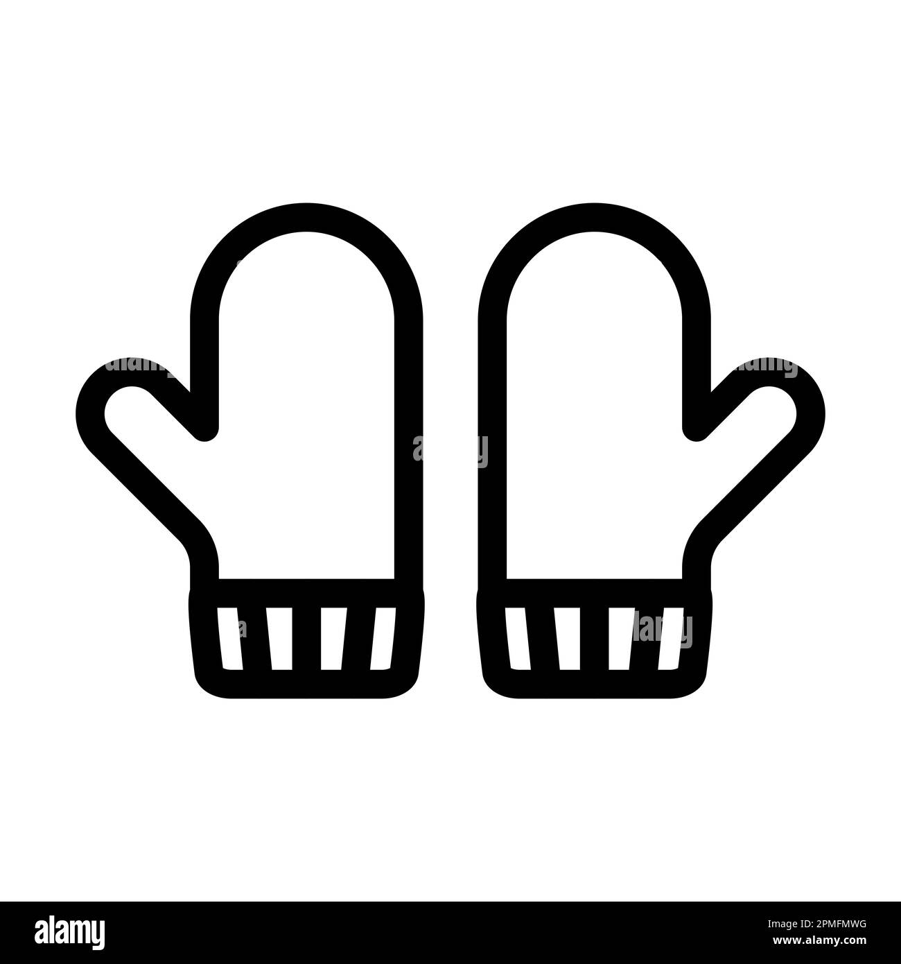 Mitten Vector Thick Line Icon For Personal And Commercial Use Stock ...