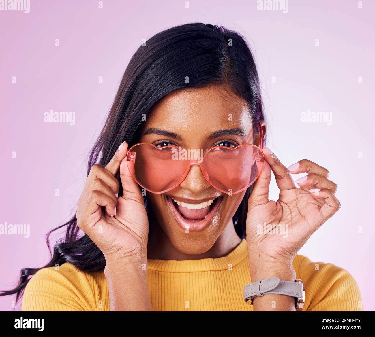 Portrait Sunglasses And Cool Woman Excited Happy And Confident