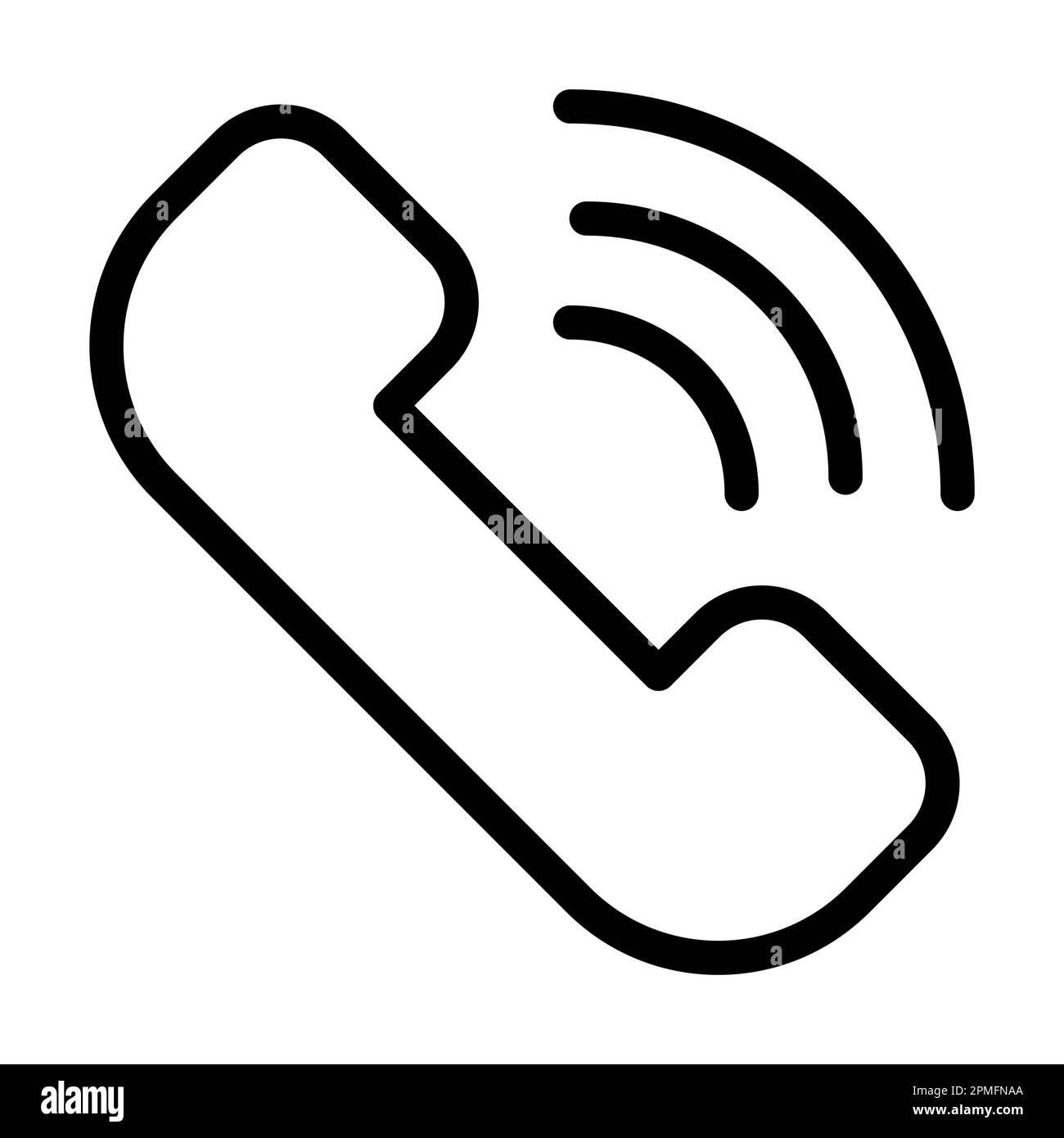 Phone Call Vector Thick Line Icon For Personal And Commercial Use Stock ...