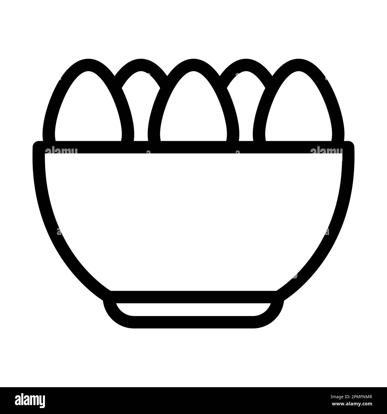 Egg Bowl Vector Thick Line Icon For Personal And Commercial Use Stock ...