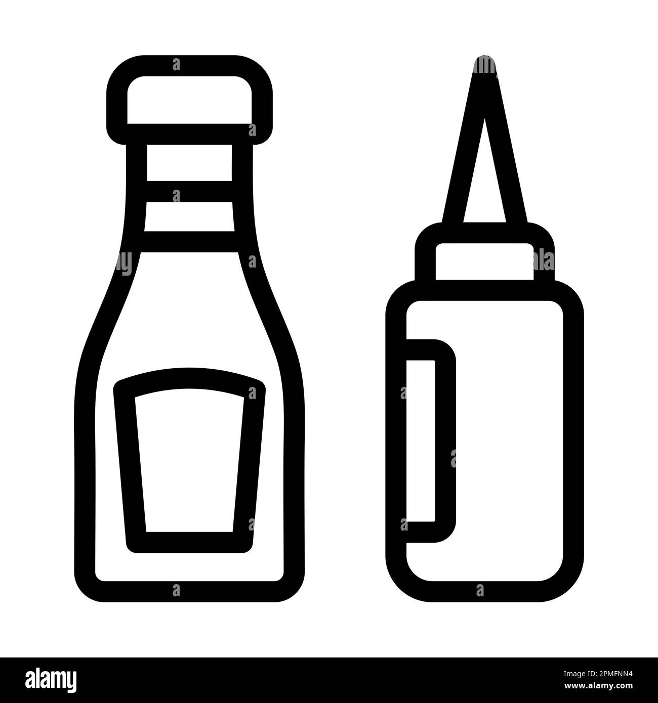 Ketchup Vector Thick Line Icon For Personal And Commercial Use Stock ...