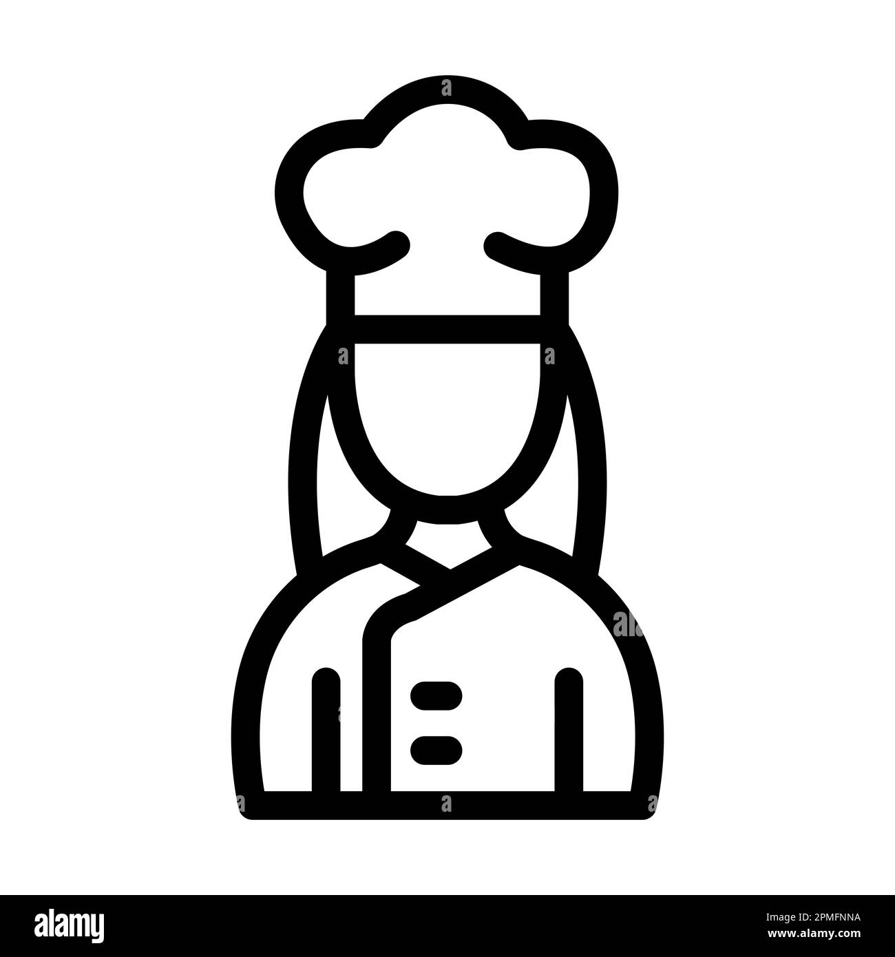 Lady Chef Vector Thick Line Icon For Personal And Commercial Use Stock ...