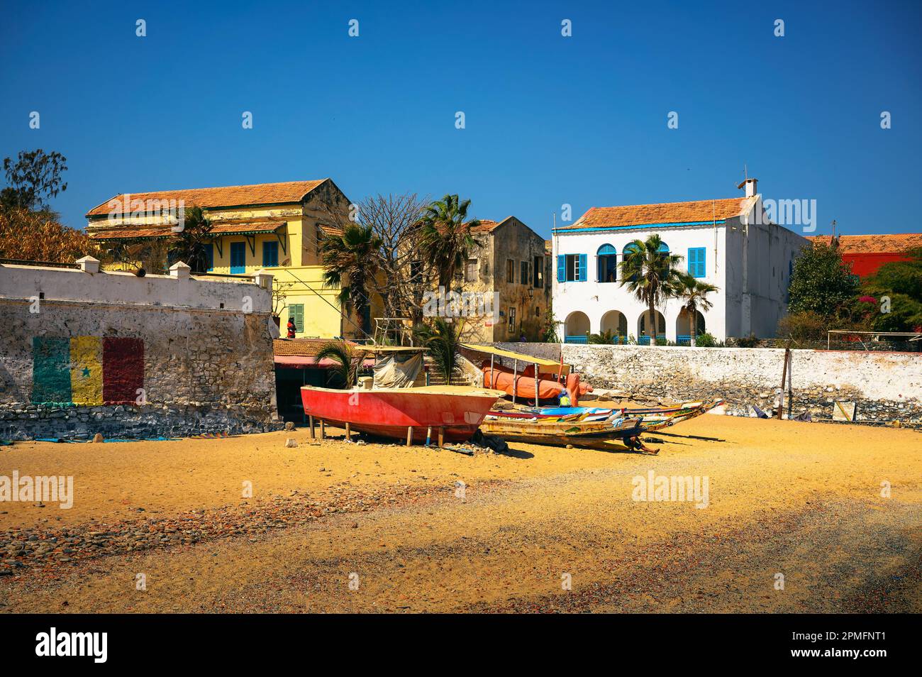 Historic city on the Goree island near Dakar, Senegal, Africa Stock ...
