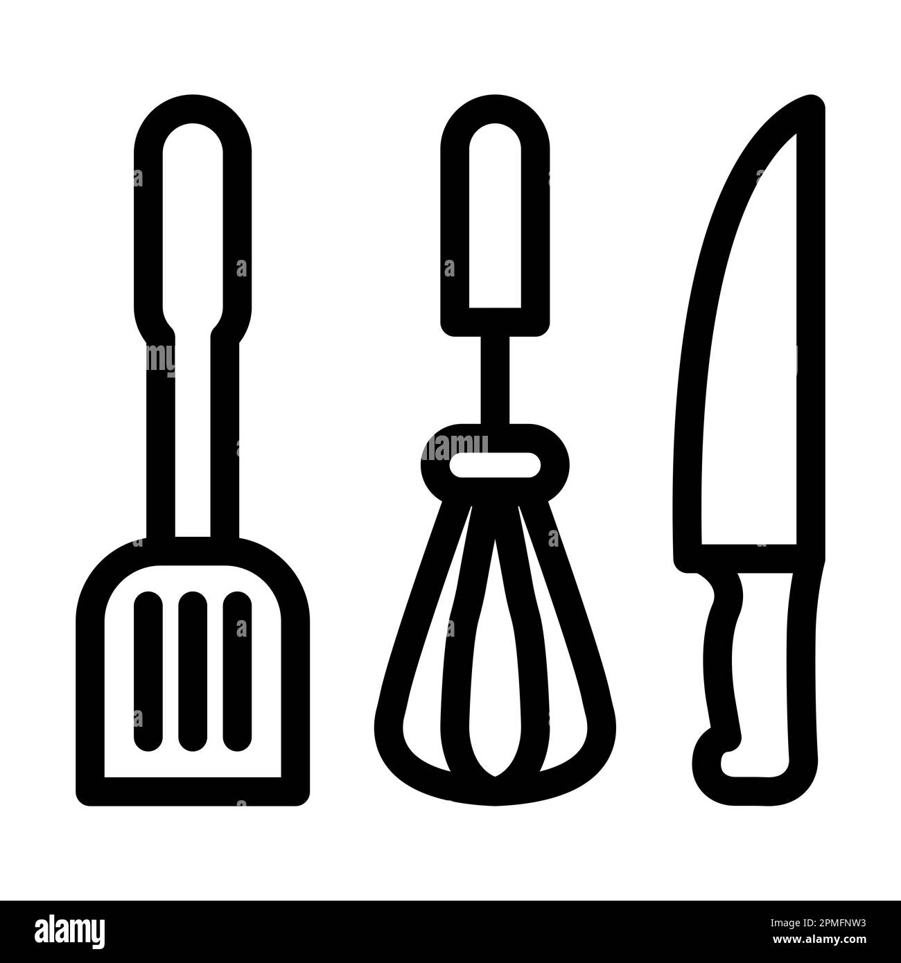 Kitchen Utensils Vector Thick Line Icon For Personal And Commercial Use Stock Photo - Alamy
