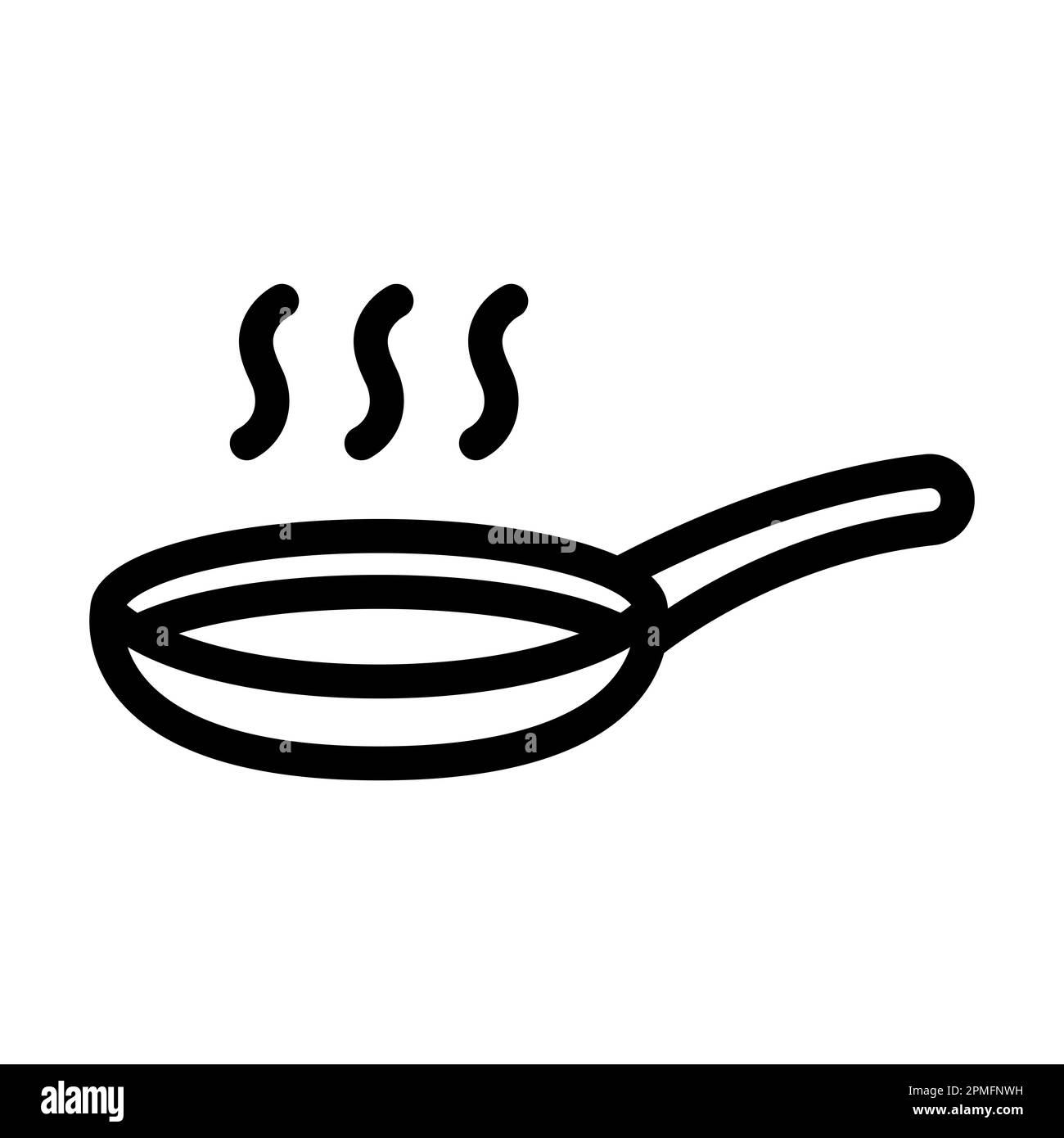 Frying Pan Vector Thick Line Icon For Personal And Commercial Use Stock ...
