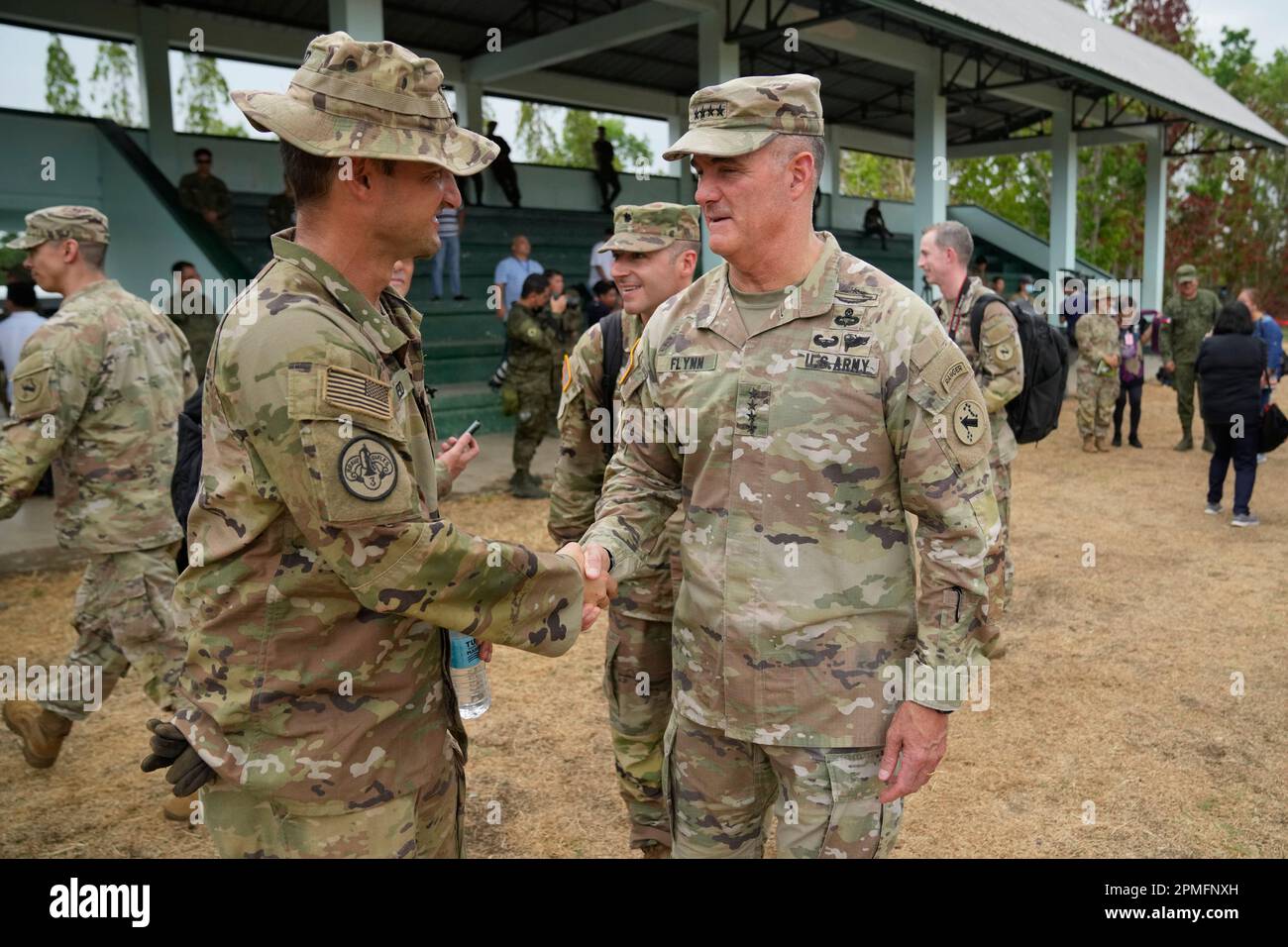 U.S. General Charles Flynn, right, Commanding General USARPAC, shakes ...