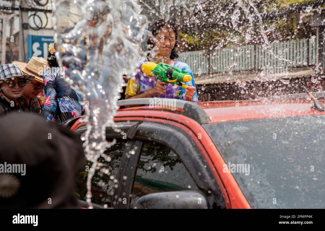 Songkran water festival Chiang Mai, Thailand Stock Photo - Alamy