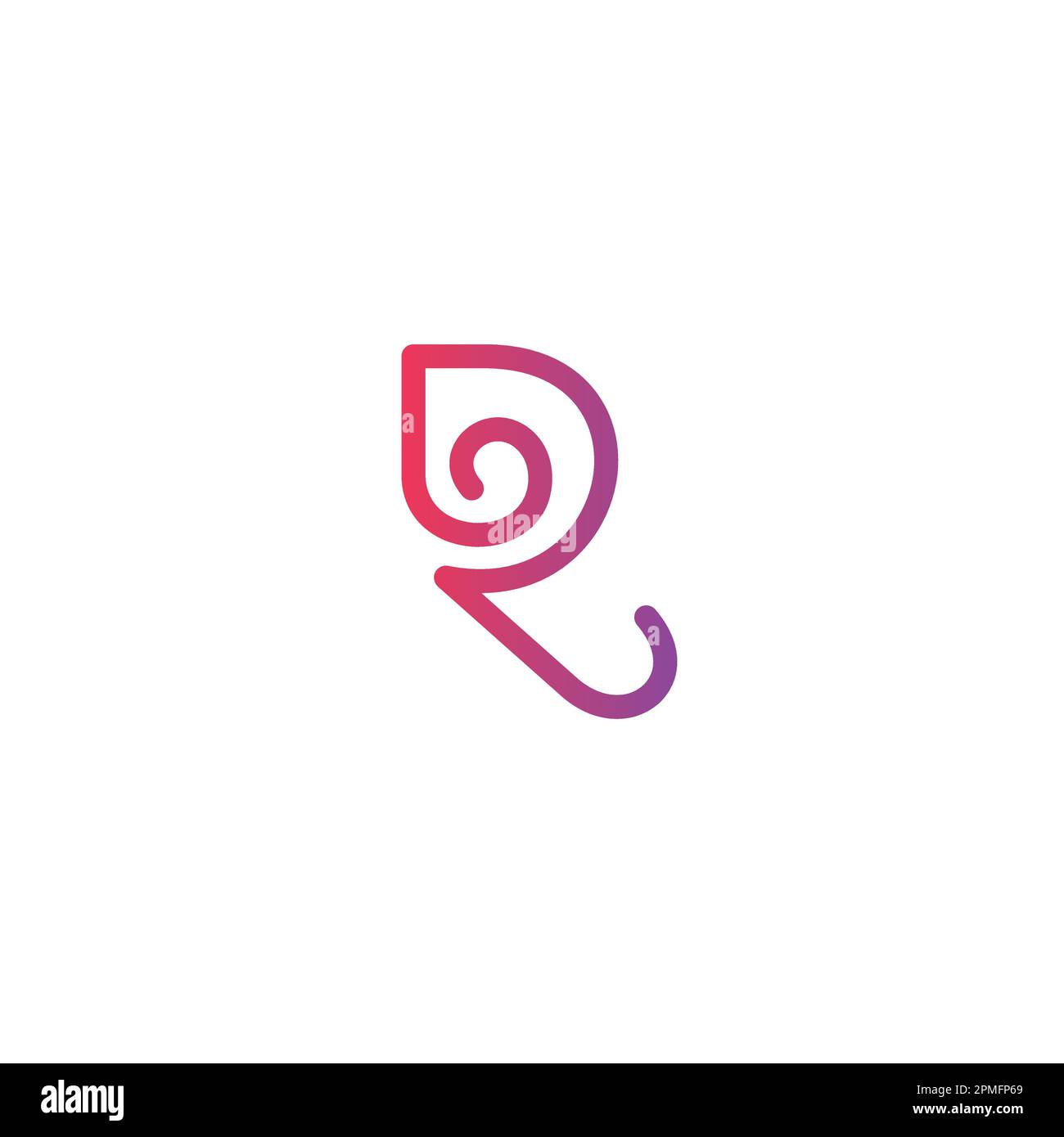 R Line Logo Design. R Icon Vector Illustration Stock Vector Image & Art ...