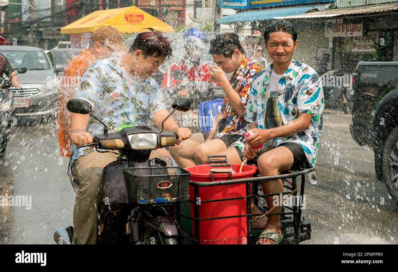 Songkran water festival Chiang Mai, Thailand Stock Photo - Alamy