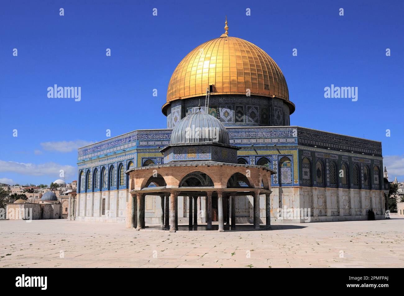 Mosque of Al-aqsa (Dome of the Rock) in Old Town. There are many ...