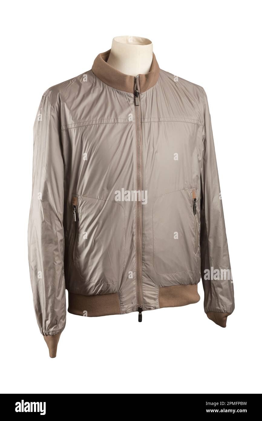 Front view of a man jacket isolated on white background, no people are ...