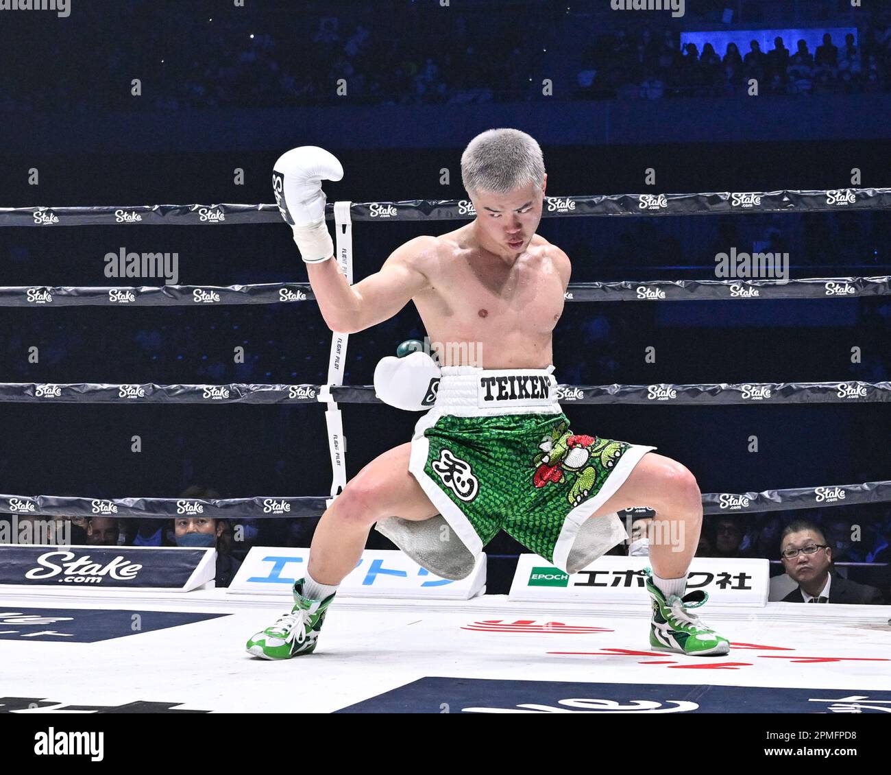 Tenshin Nasukawa won his super-bantamweight boxing bout at Ariake Arena ...