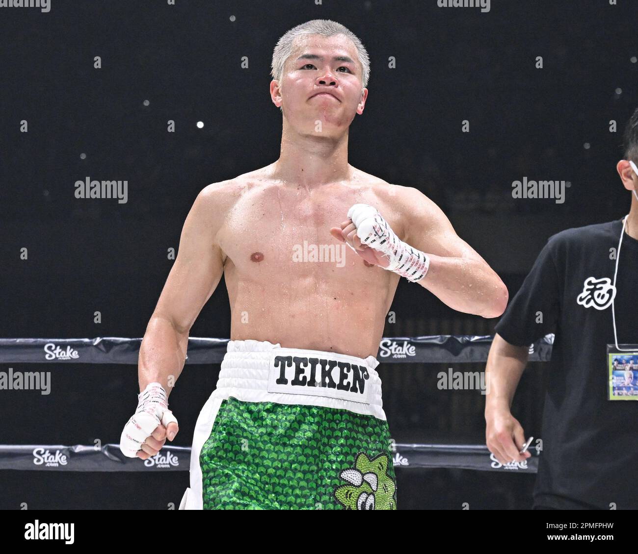Tenshin Nasukawa won his super-bantamweight boxing bout at Ariake Arena ...