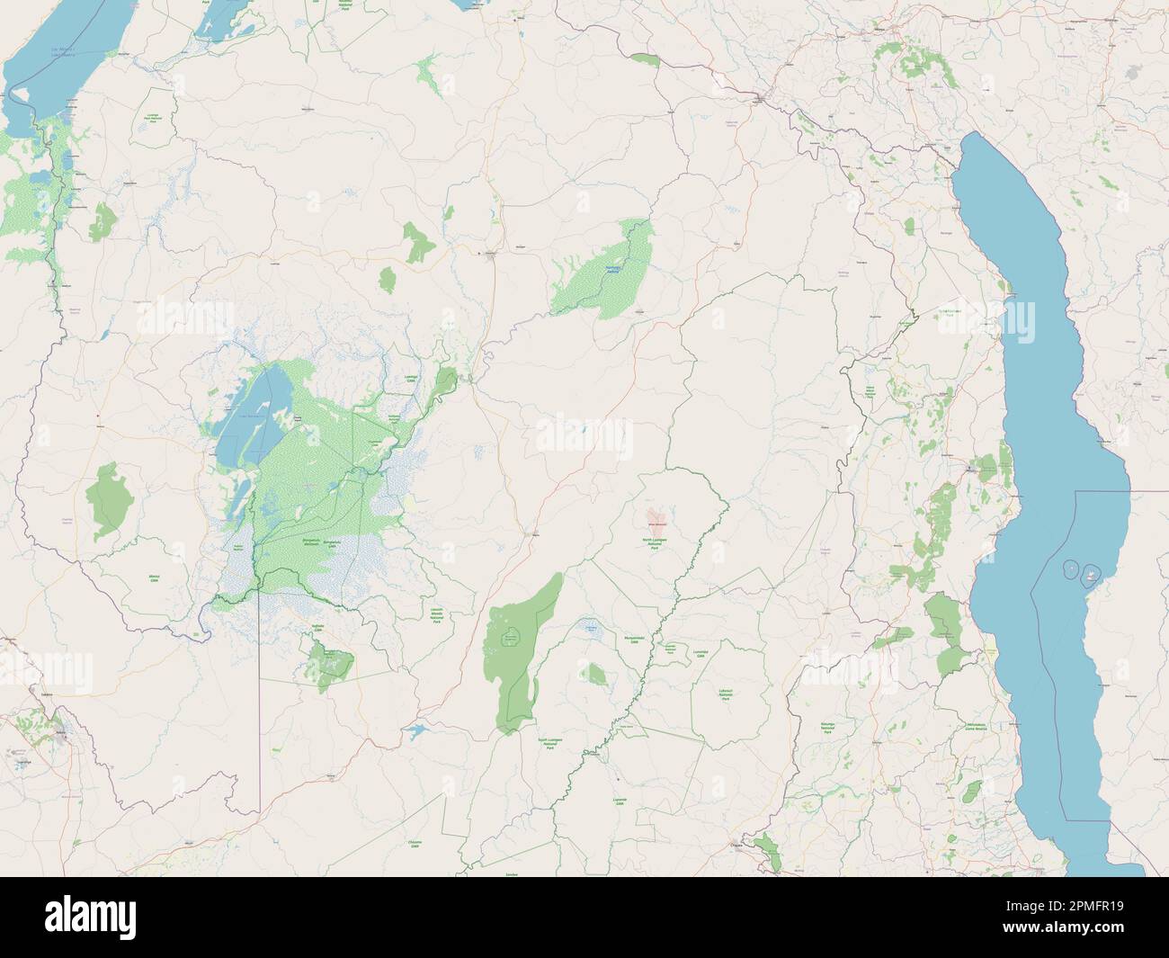 Muchinga, province of Zambia. Open Street Map Stock Photo - Alamy
