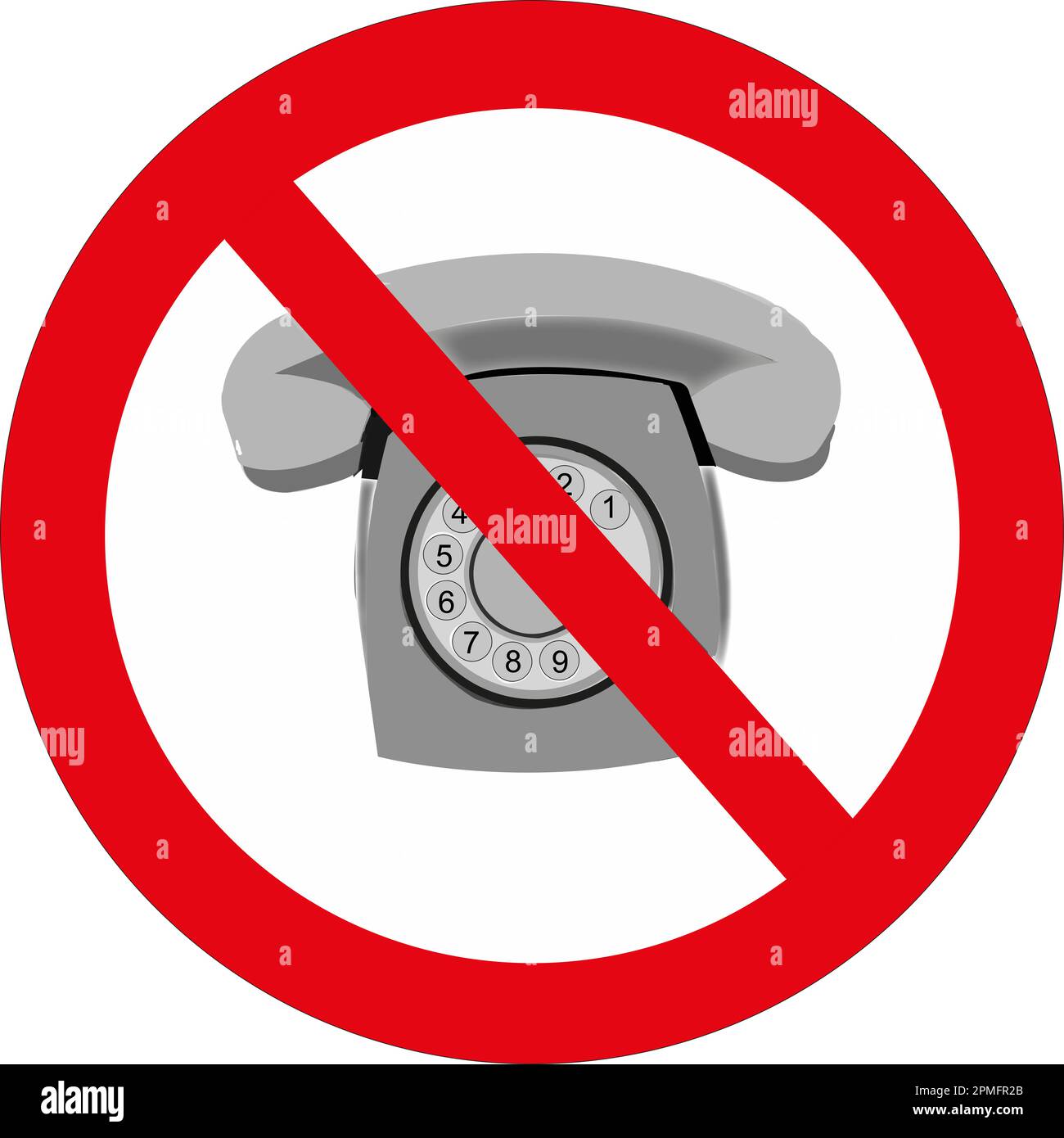 Sign circled and crossed out in red: No Calling Stock Photo - Alamy