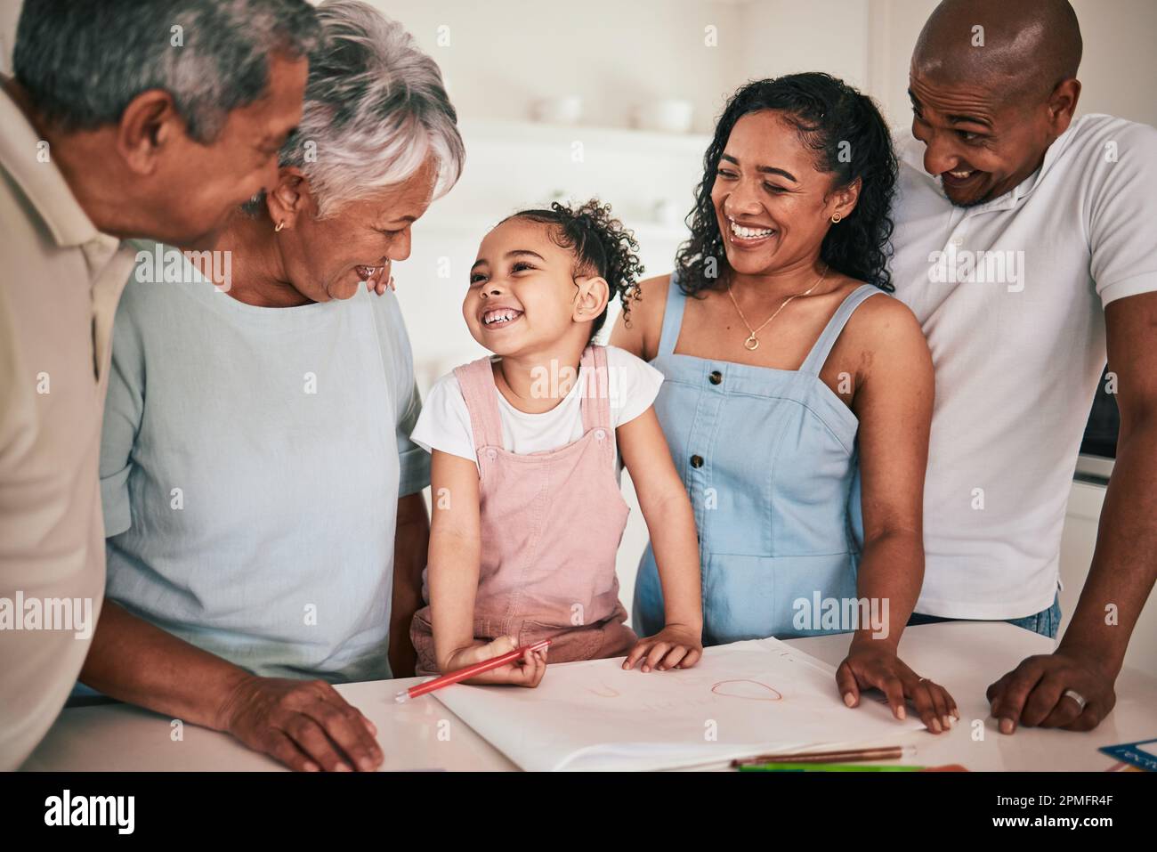 Child education, home learning and happy family helping young kid with ...