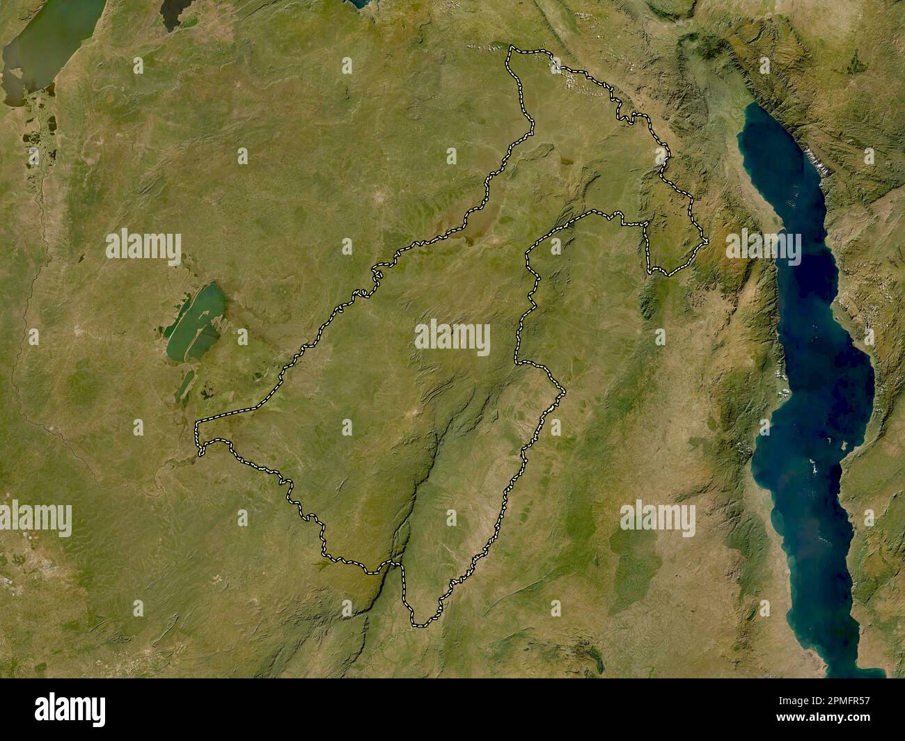 Muchinga, province of Zambia. Low resolution satellite map Stock Photo ...