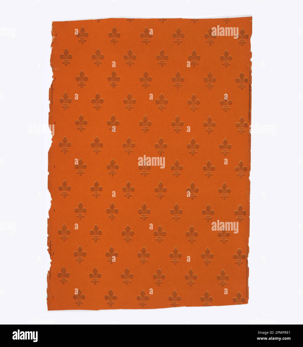 Sidewall, The Fleur-de-Lys; possibly England; block-printed paper; 80.5 ...