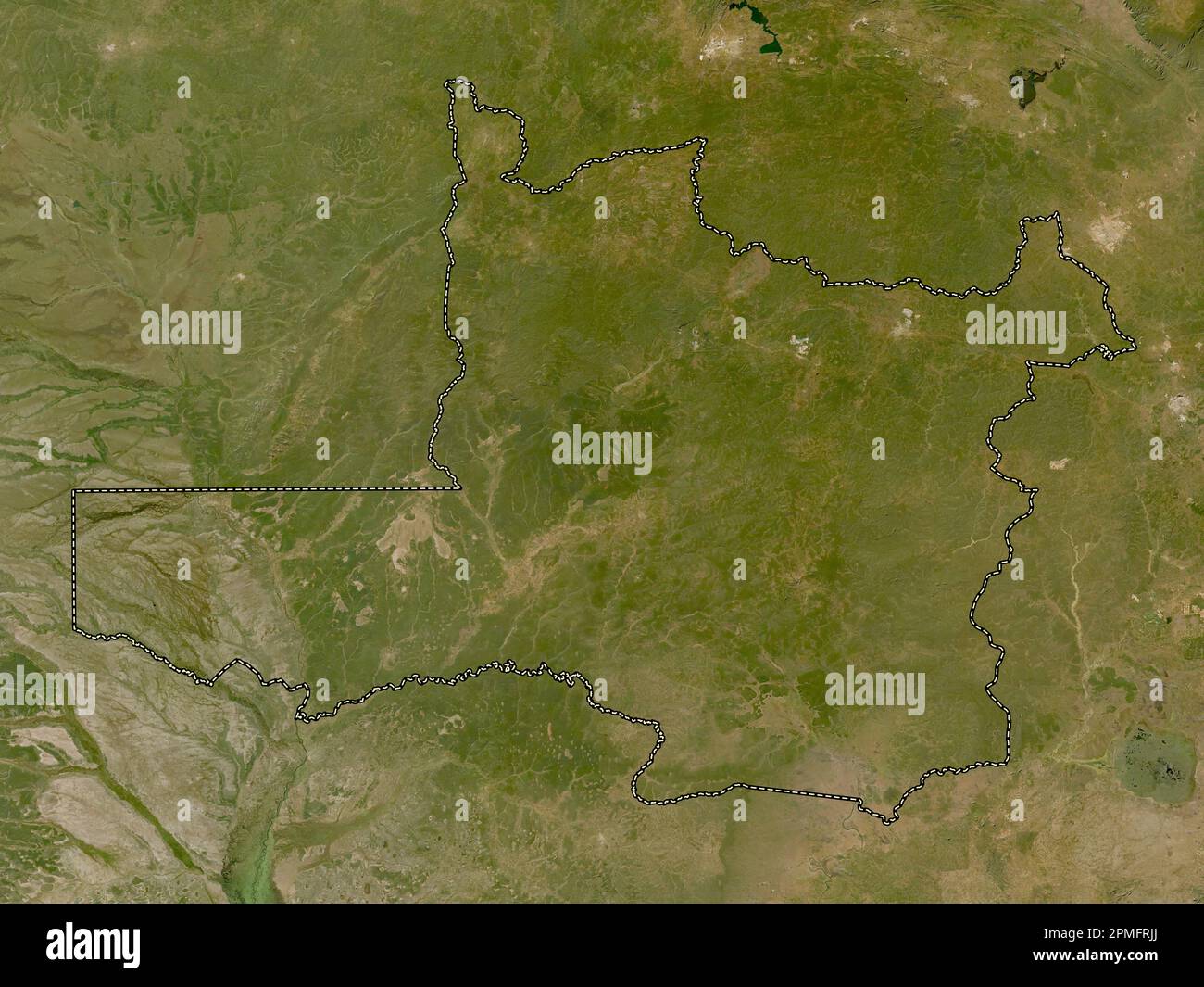 North-Western, province of Zambia. Low resolution satellite map Stock ...