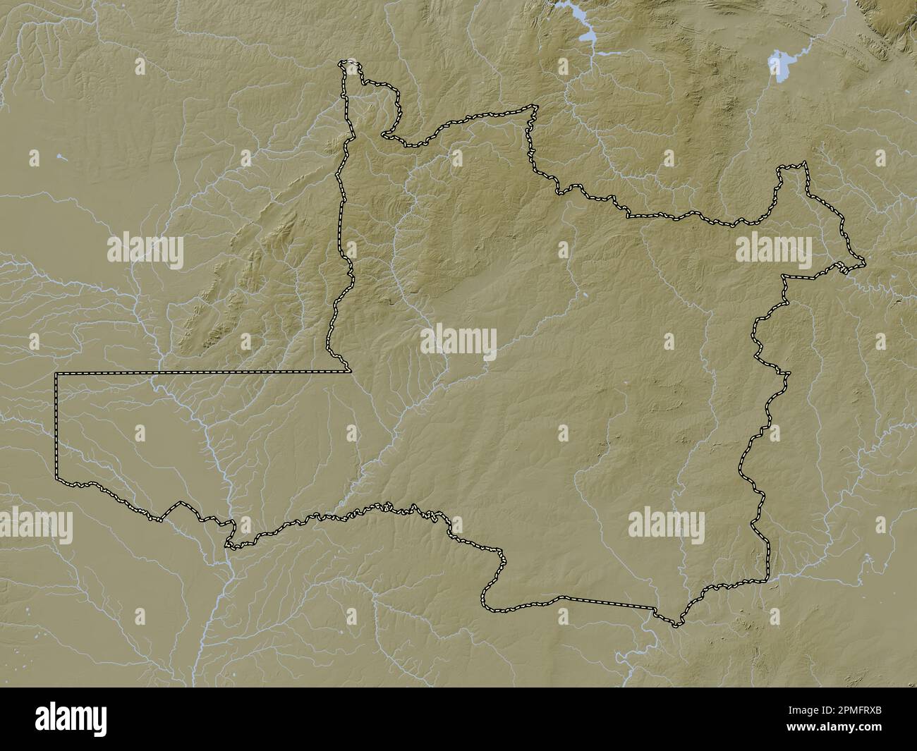 North-Western, province of Zambia. Elevation map colored in wiki style ...