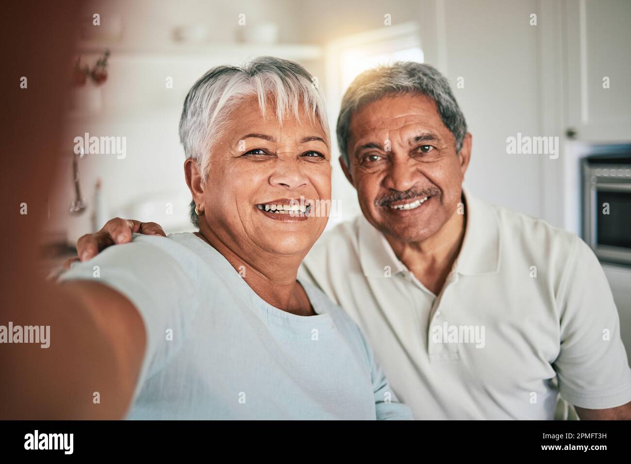 Happy, smile and elderly couple portrait for selfie, photo or profile ...