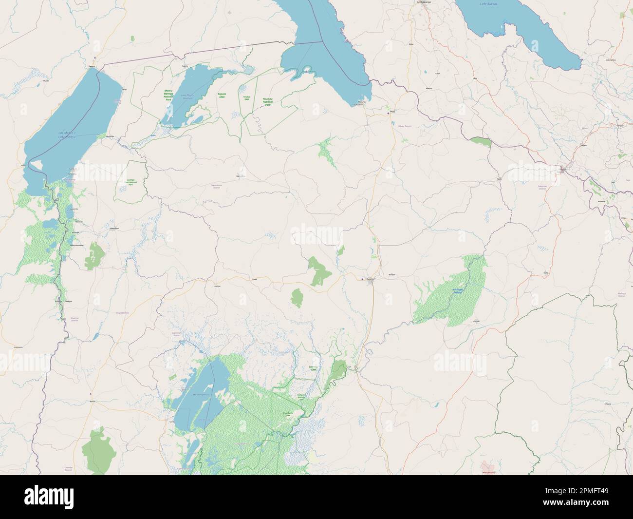 Northern, region of Zambia. Open Street Map Stock Photo - Alamy