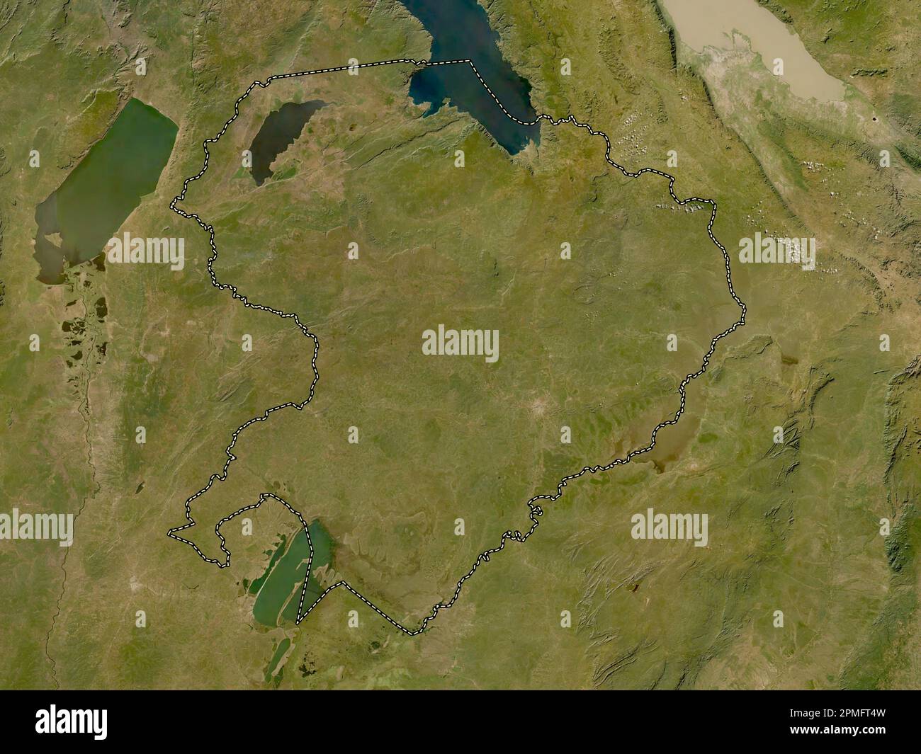 Northern, region of Zambia. Low resolution satellite map Stock Photo ...