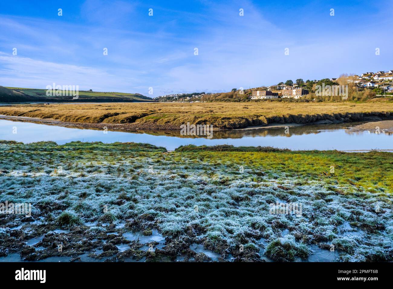 The tidal Gannel river Newquay in Cornwall in the UK Stock Photo - Alamy