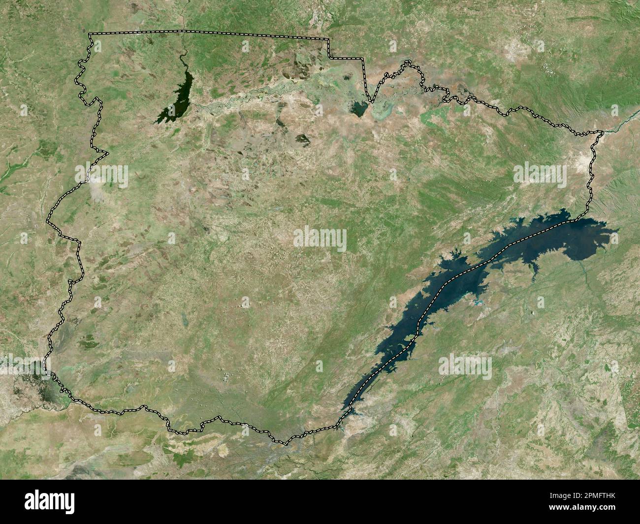 Southern, region of Zambia. High resolution satellite map Stock Photo ...