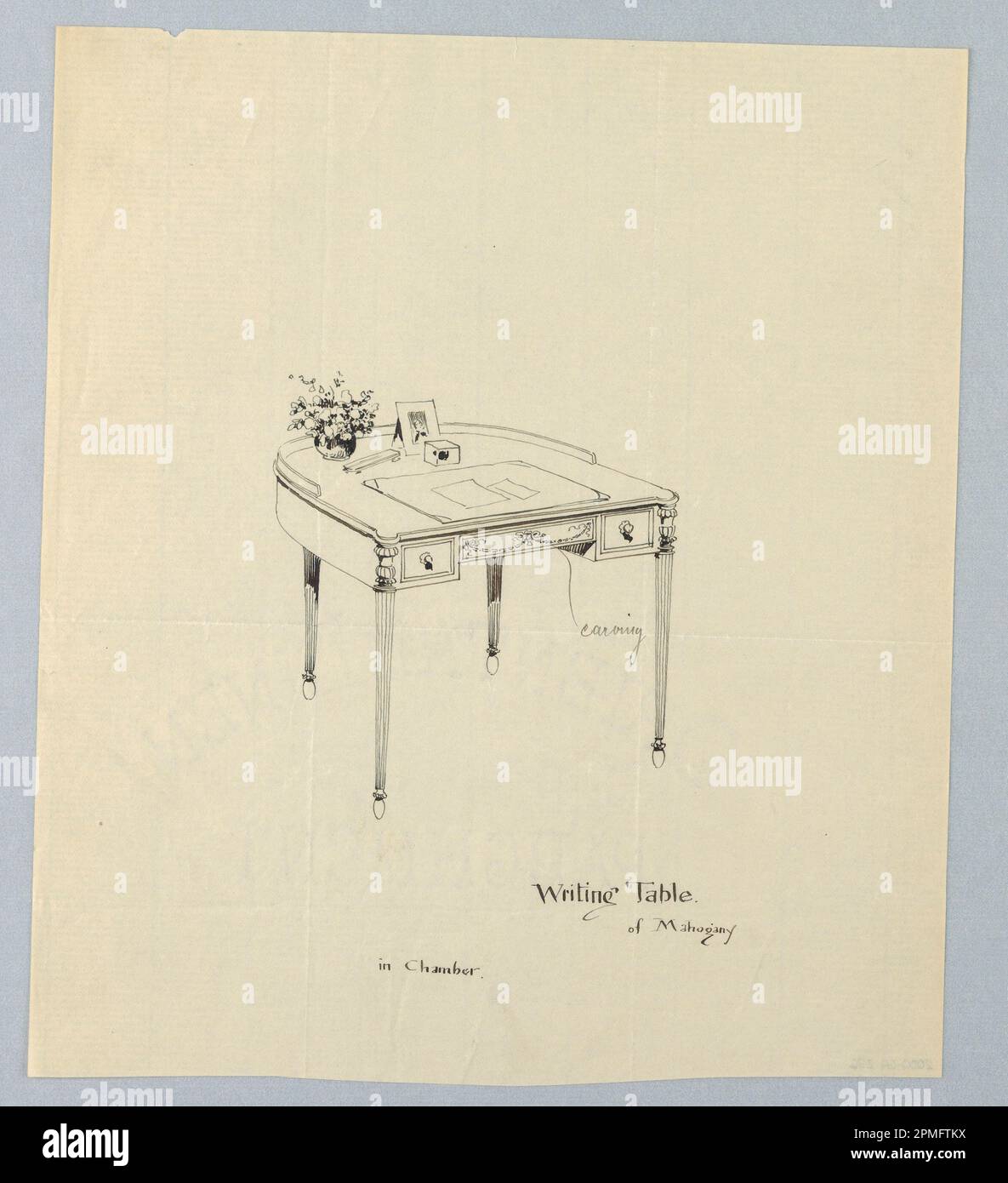 Drawing, Design for Semi-Circular Writing Table for a Chamber; Designed ...