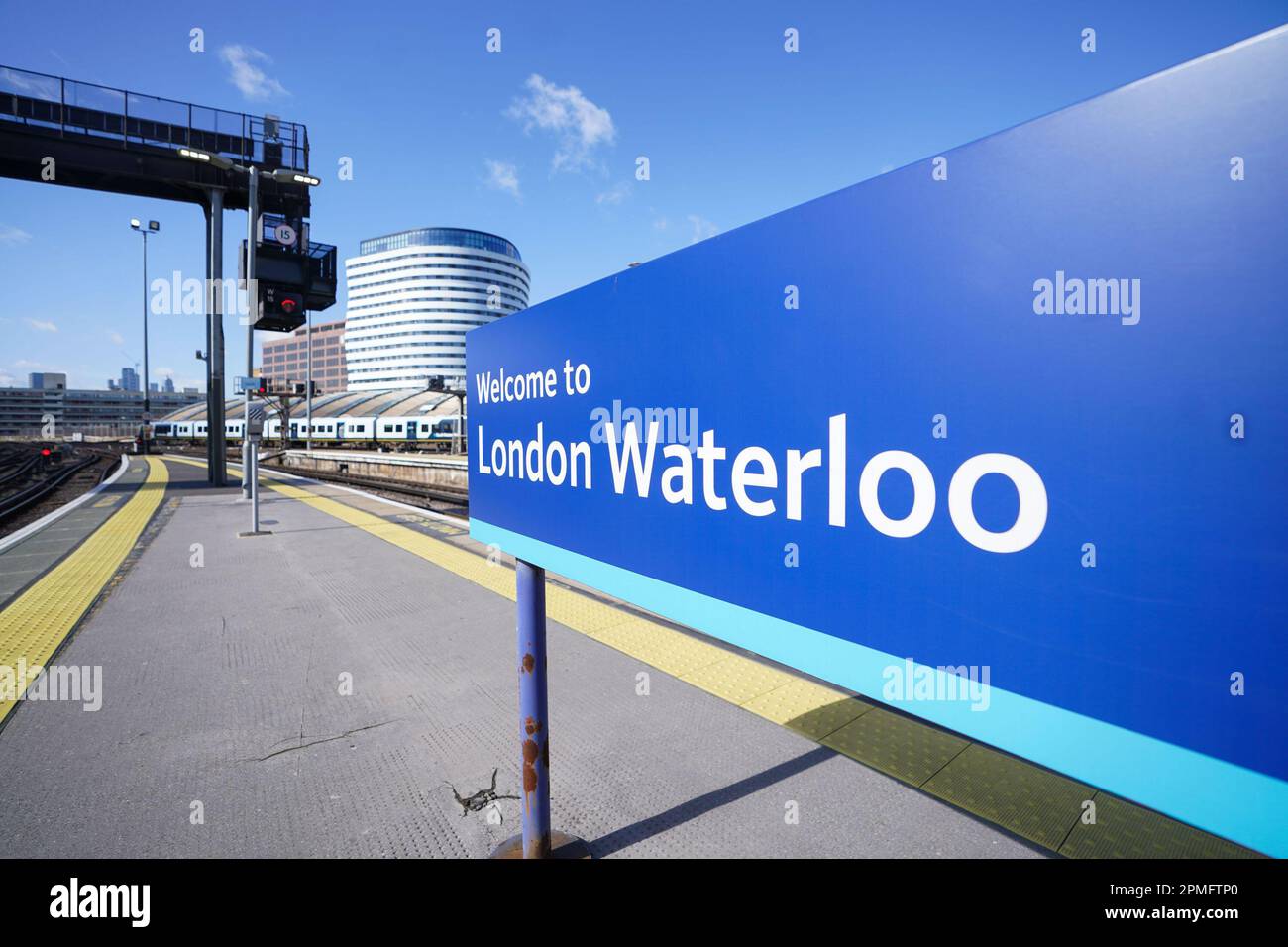 Empty platforms in London Waterloo station, London. South Western ...