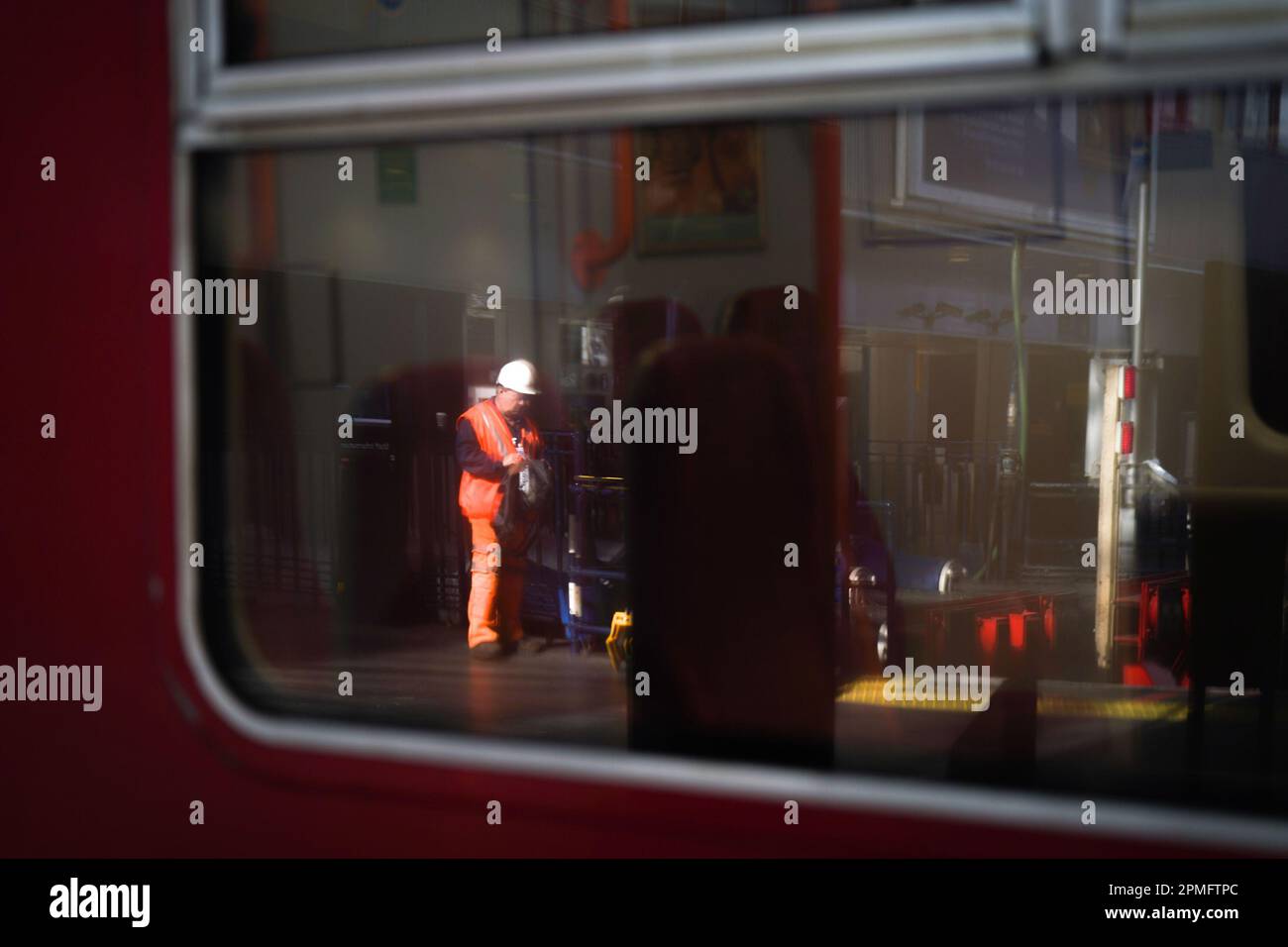Network Rail engineers in London Waterloo station, London. South ...