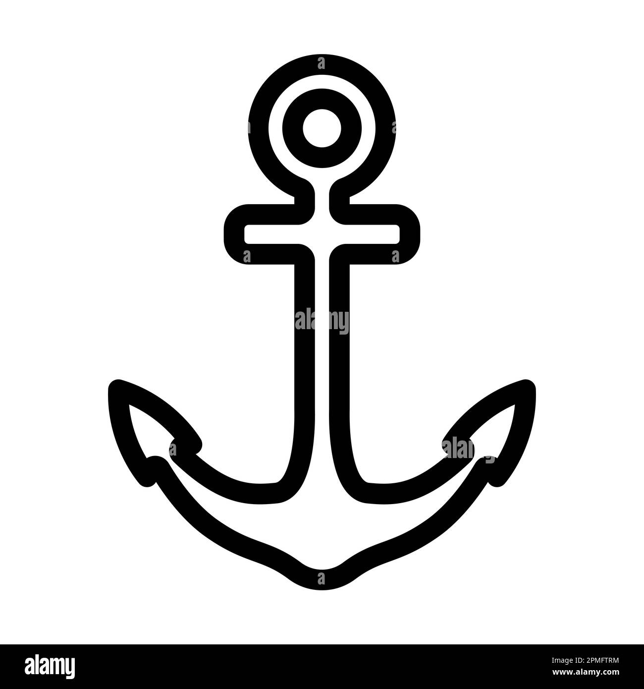 Anchor Vector Thick Line Icon For Personal And Commercial Use Stock ...