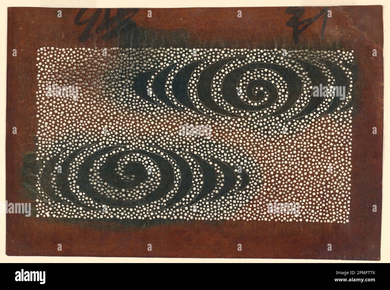 Katagami, Water Ripples; Japan; mulberry paper (kozo washi) treated ...