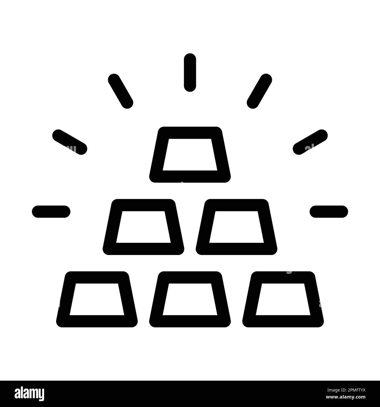 Ingots Vector Thick Line Icon For Personal And Commercial Use Stock ...