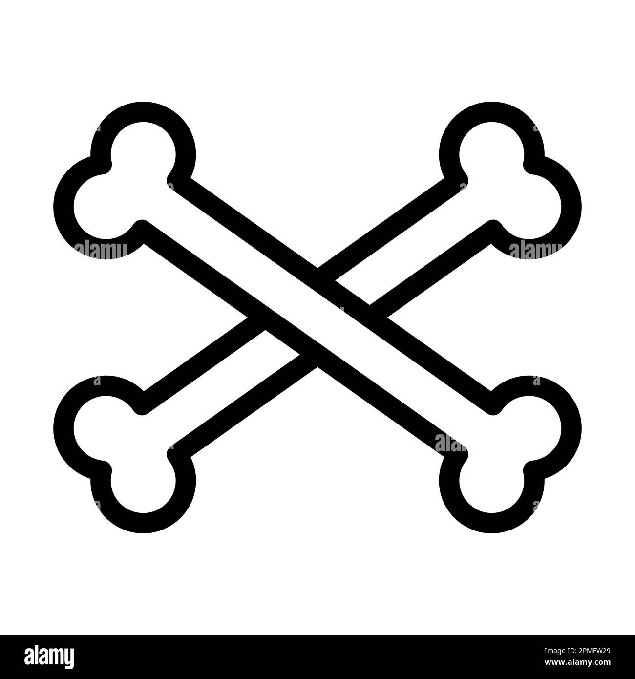 Bones Vector Thick Line Icon For Personal And Commercial Use Stock ...