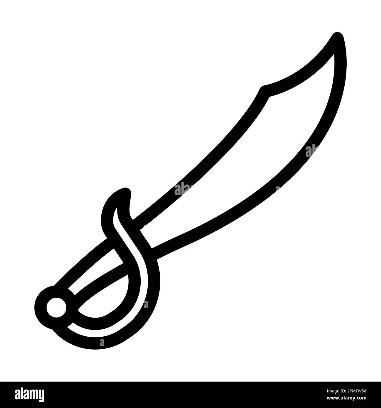 Cutlass Vector Thick Line Icon For Personal And Commercial Use Stock ...