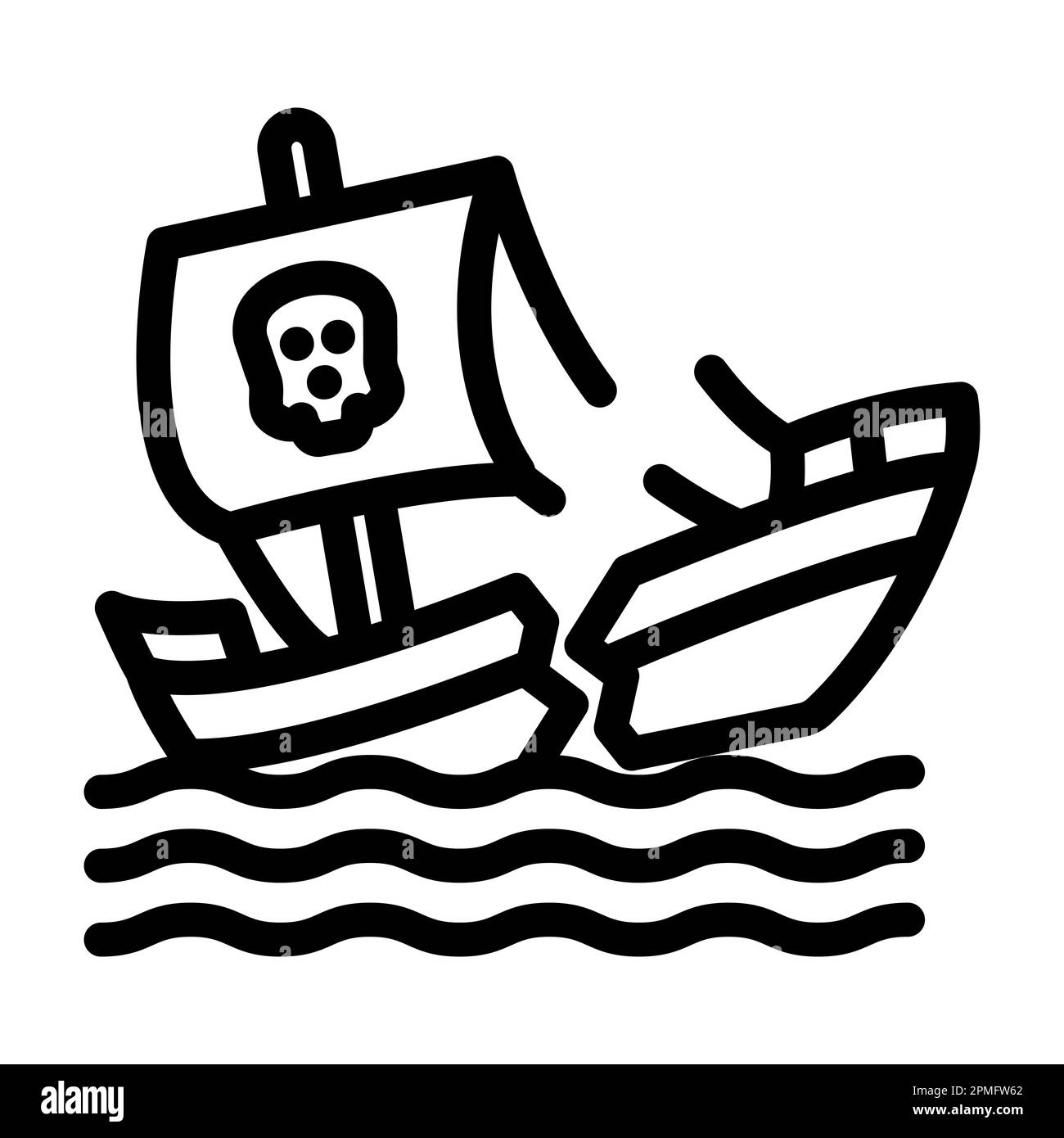 Pirate Shipwreck Drawing