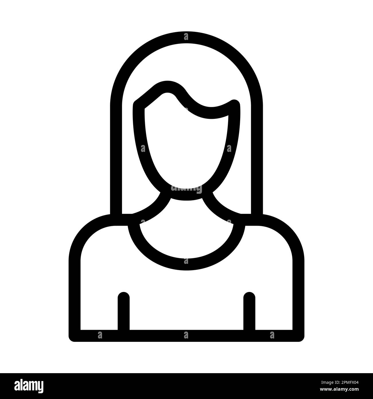 Woman Hair Vector Thick Line Icon For Personal And Commercial Use Stock ...